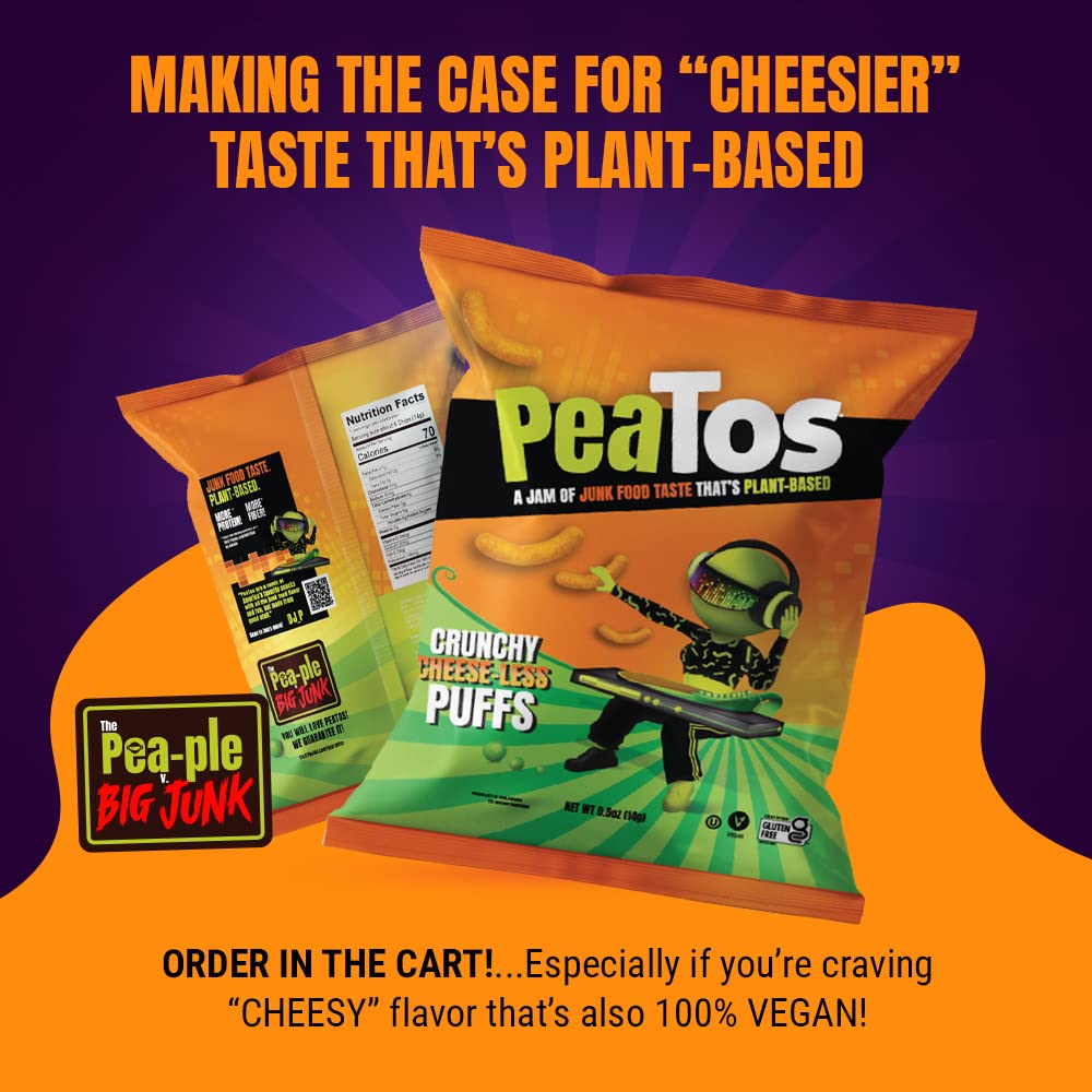 Snapklik.com : PeaTos Cheese-less Puffs In 3 Oz Bags