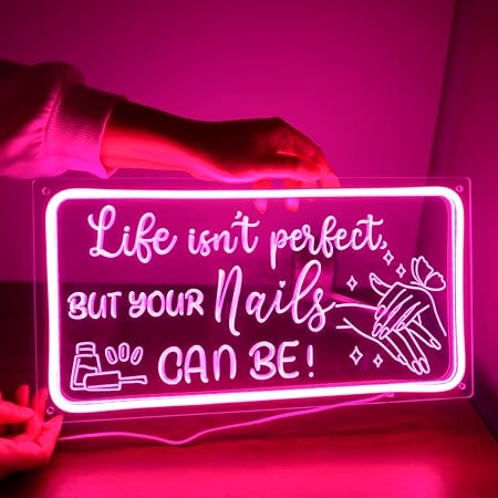 Amazon.com : Planzo NAILS Neon Sign Nails Tech Spa Salon Studio Beauty ...
