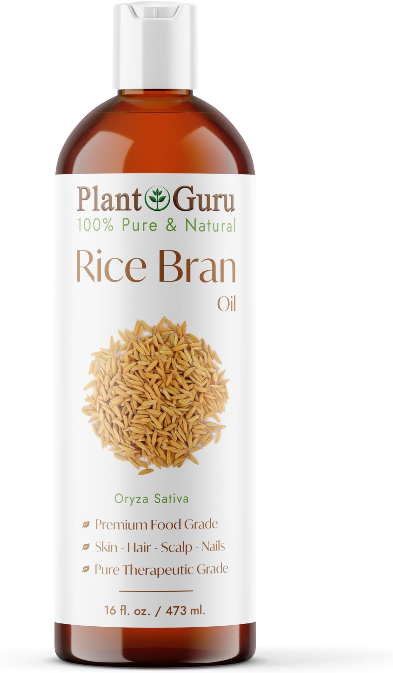 Amazon.com : Rice Bran Oil 16 oz. 100% Pure Natural - Skin, Body And ...