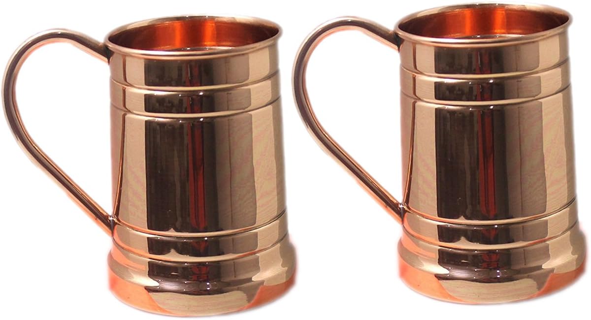 Amazon.com: Pure Copper Beer Mugs Unique Tankard Look Handmade Solid ...