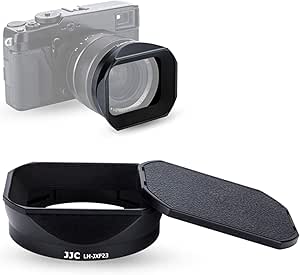 JJC Bayonet Black Square Metal Lens Hood Shade with ABS Slide-in Hood Cap for Fujifilm Fujinon ...