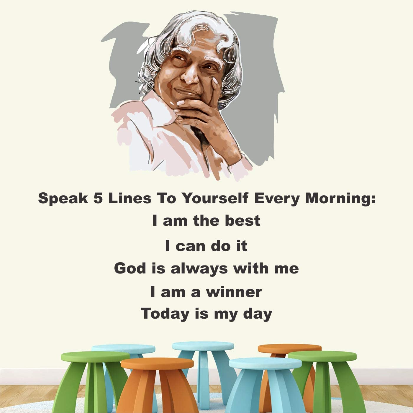 VVWV A P J Abdul Kalam Wall Sticker Inspirational Motivational Bedroom ...