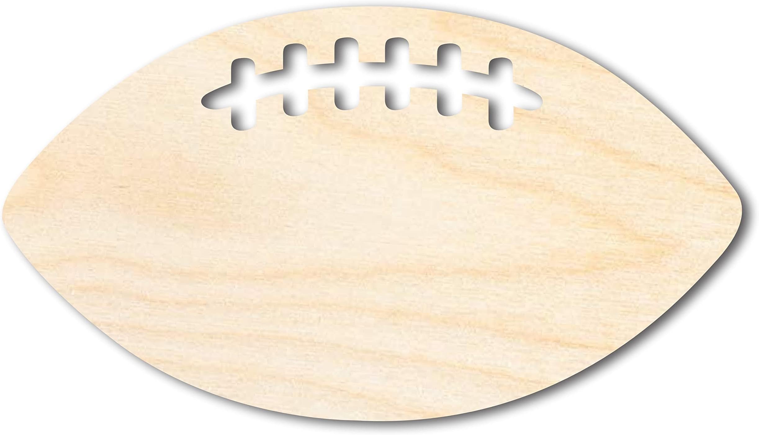 Amazon.com: Unfinished Wood Football Threads Shape - Sports Craft - up ...