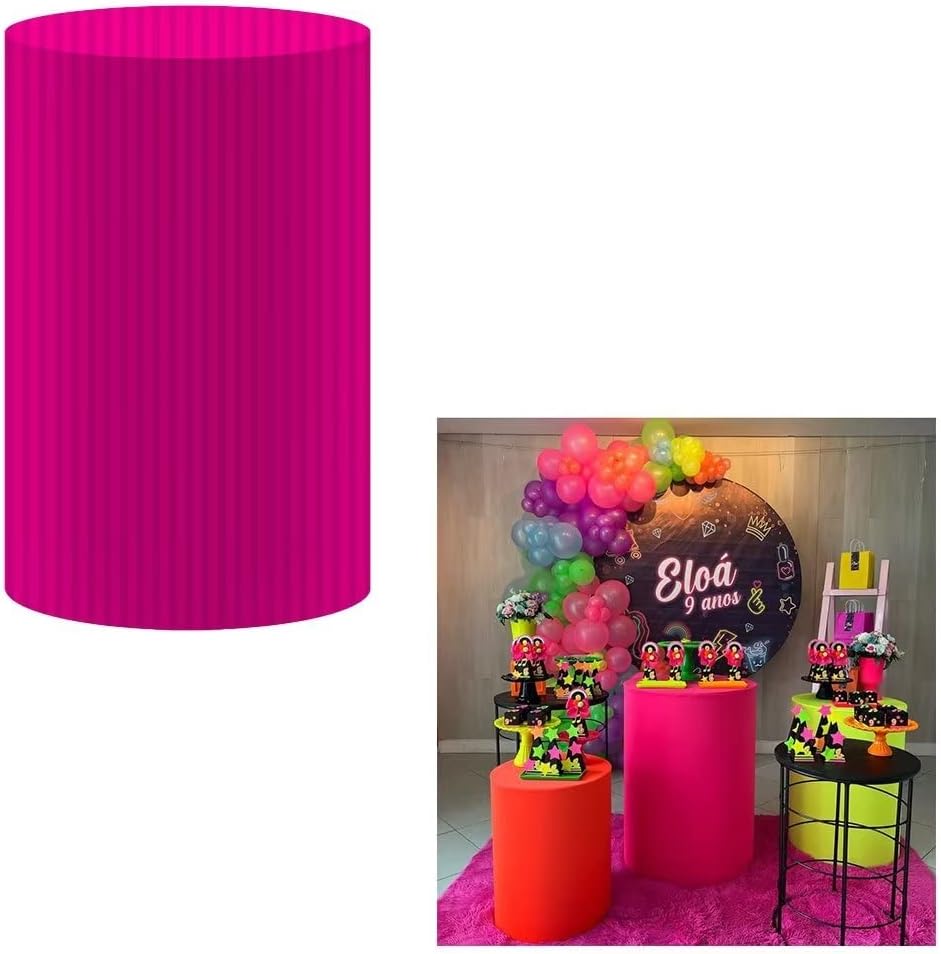 Amazon.com: Plinth Cover Neon Pink Trendy Stripes Pattern Pedestal ...