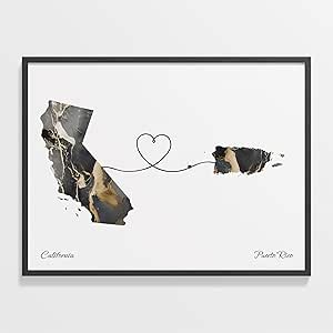 Amazon.com - California to Puerto Rico Print, Puerto Rican Marble Two ...