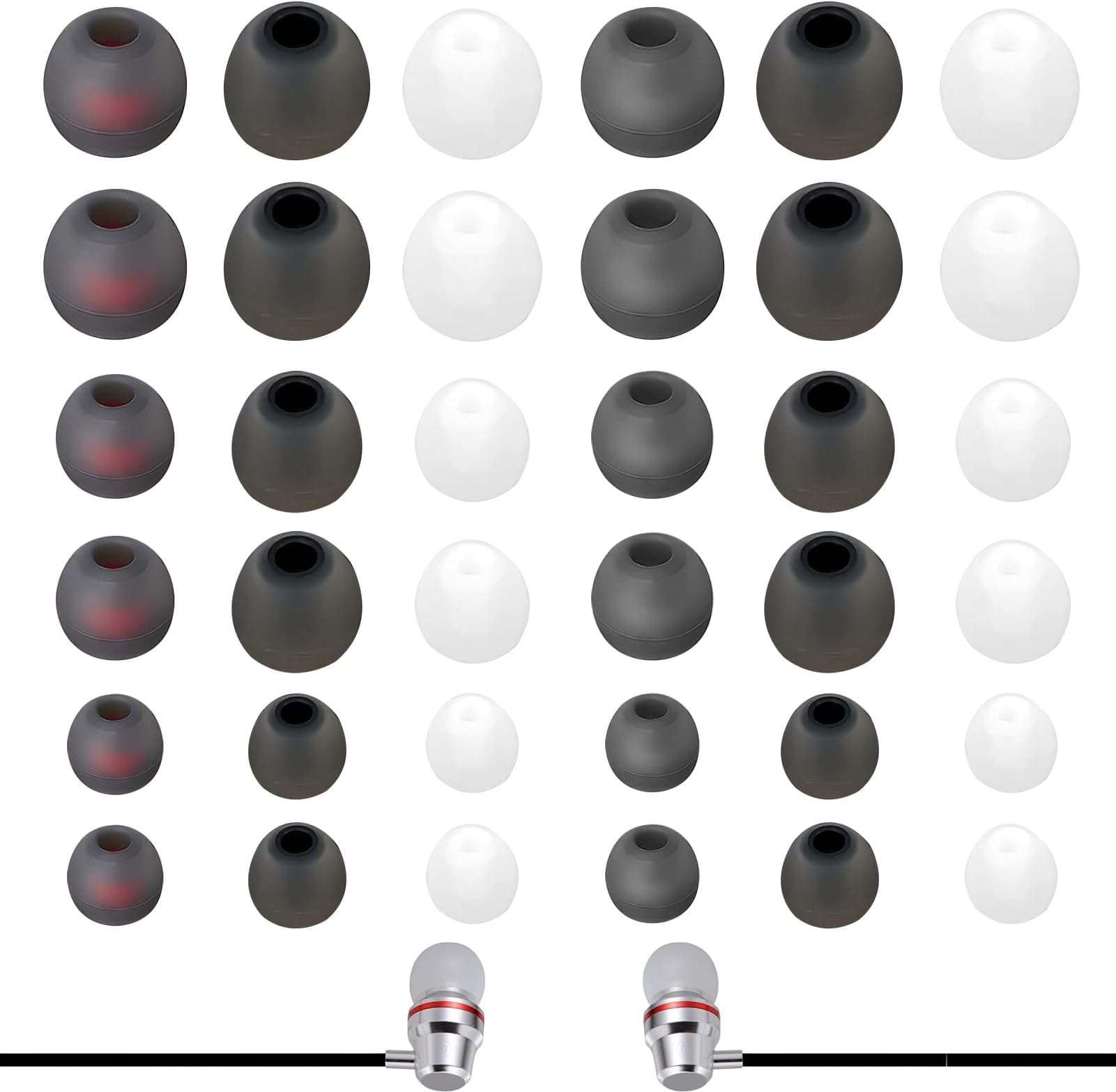 36 Earphone Earbud Tips 3 Size Silicone Replacement Earbuds Caps Noise ...