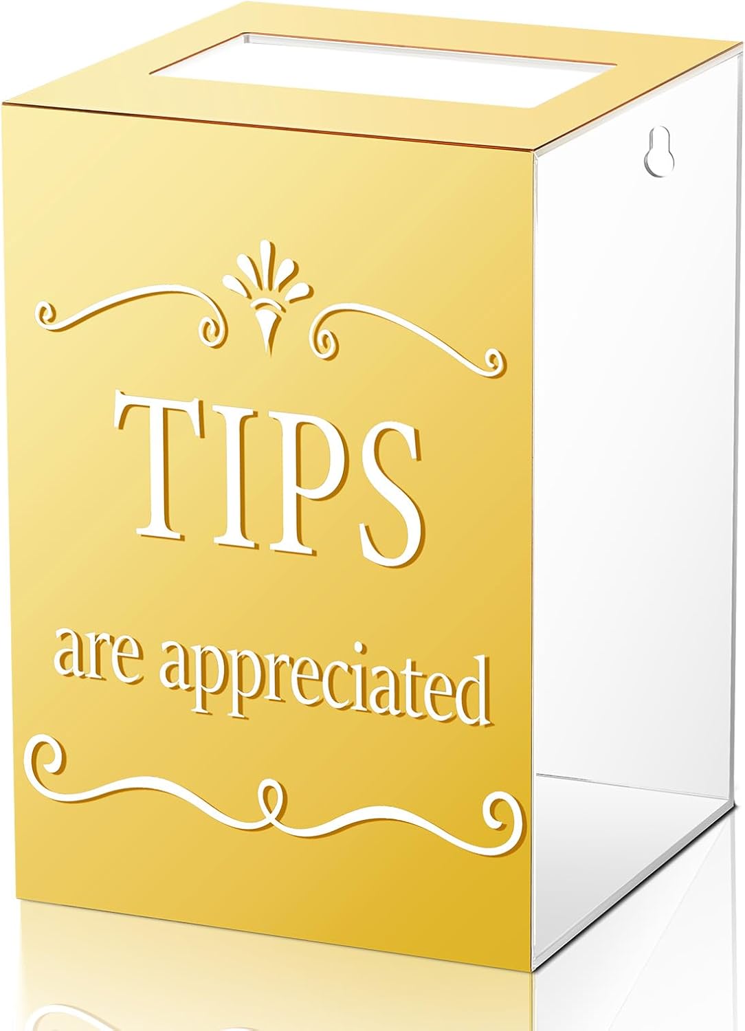 Amazon.com : Vesici Acrylic Tips Jar for Restaurant 6 x 6 x 8.6 Inch ...