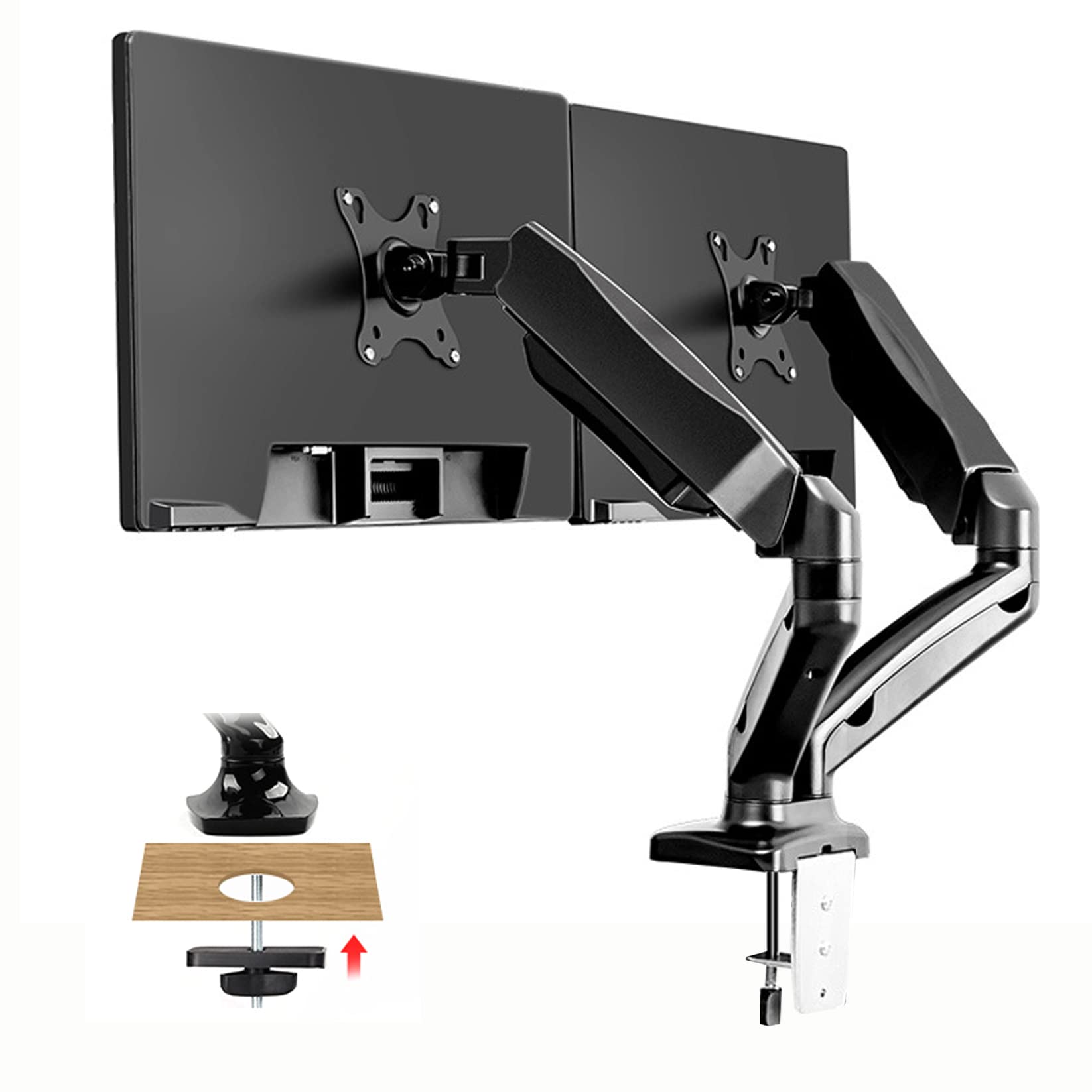 Buy Dual Monitor Stand Adjustable Spring Monitor Desk Swivel Vesa ...