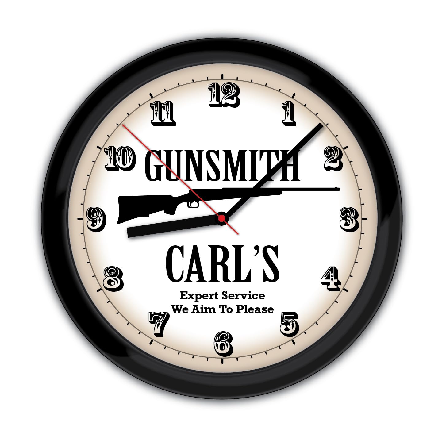 Amazon.com: Personalized Gunsmith Wall Clock - Gift, Decor, Black or ...