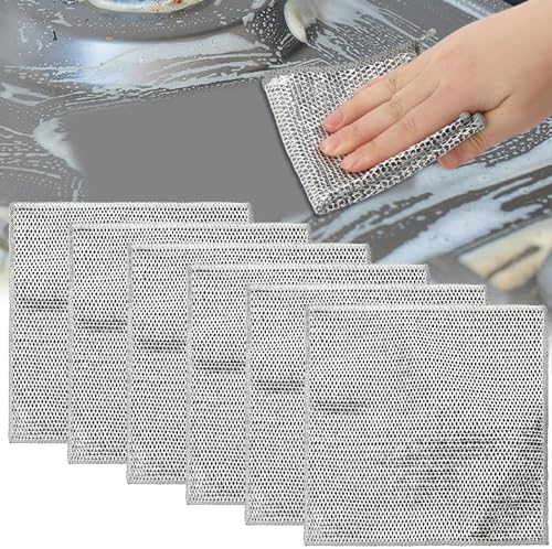 SEPGLITTER 6PCS Stainless Steel Wipes, Durable Wire Washing Cloth ...