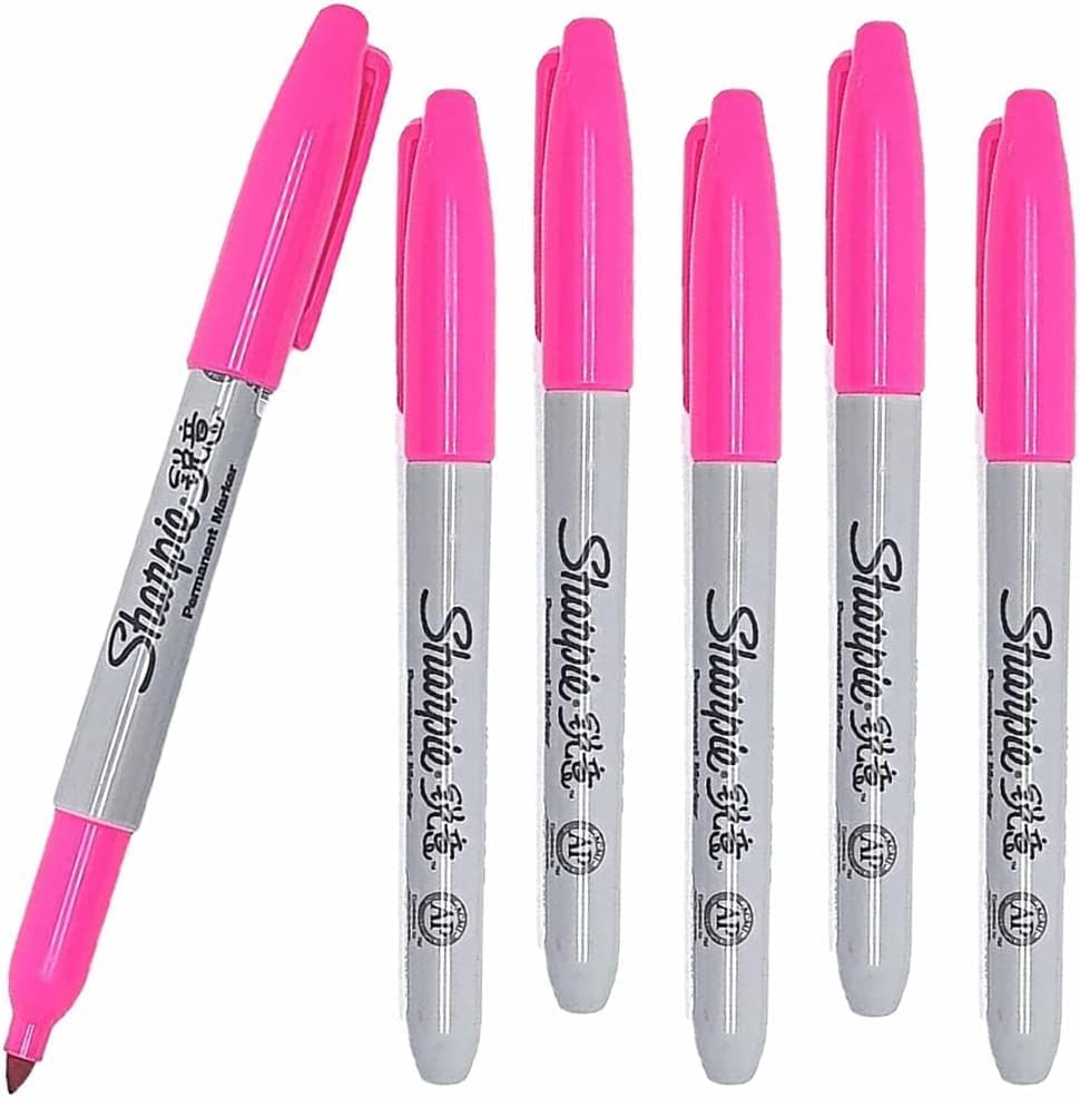 6 x Sharpie Permanent Marker Pens with Fine Point Tip for Paper, Metal ...