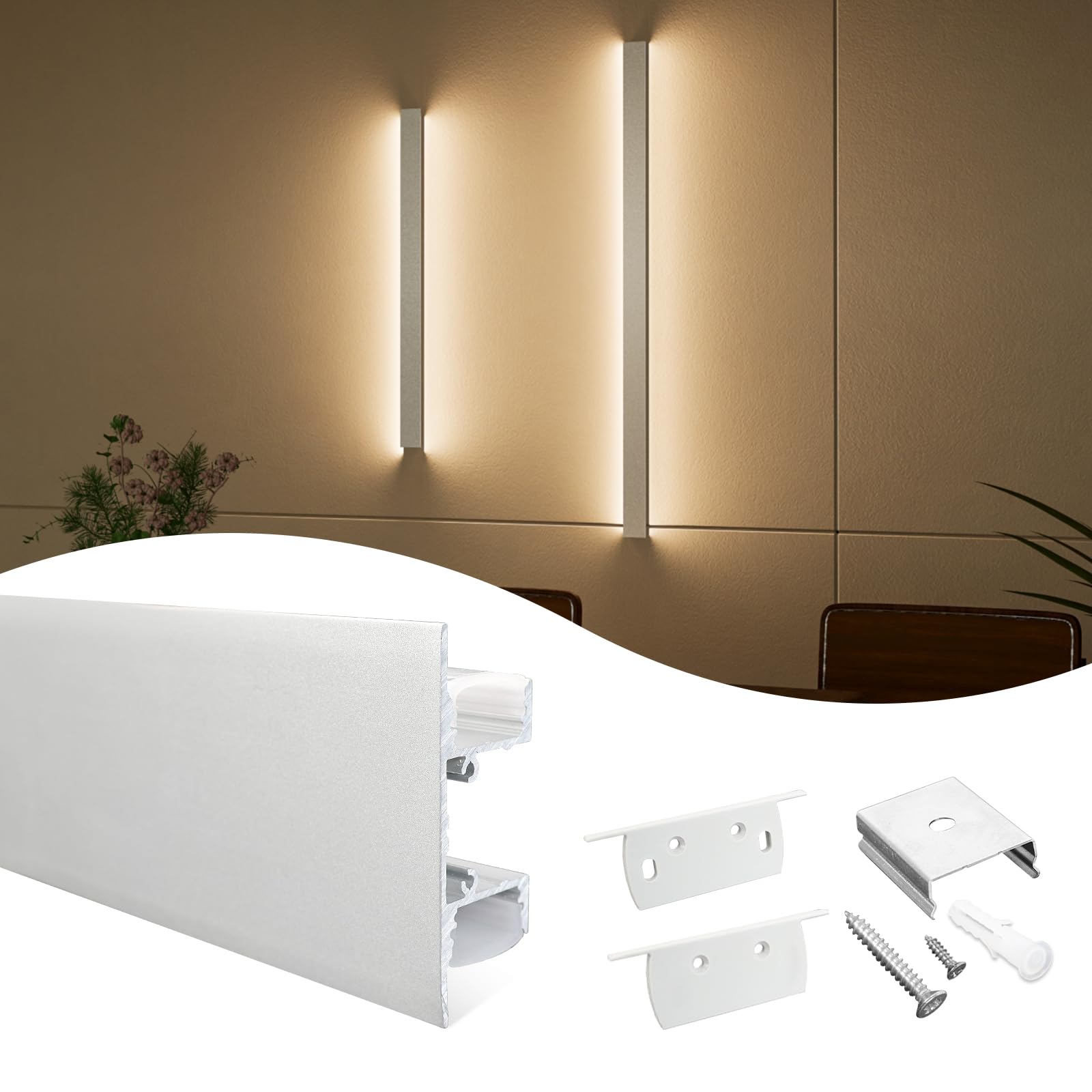 Amazon.com: Muzata 5Pack 3.3FT/1M Wall Mount LED Channel with Milky ...