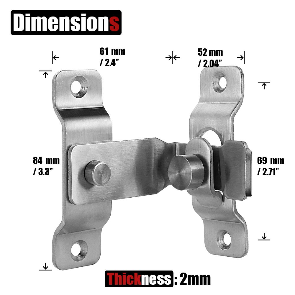 Snapklik.com : Flip Door Latch, 90 Degree Heavy Duty Stainless Steel ...