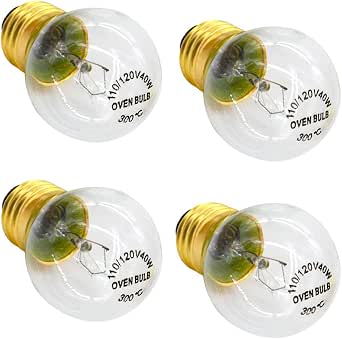 Amazon.com: haraqi 4 Pack E27 E26 G45 120 Volt 40 Watt Oven Bulb,High ...