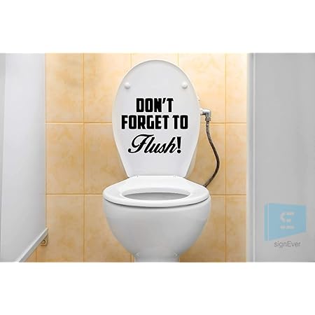 SIGN EVER™ Dont Forget To Flush Sign Sticker Bathroom Toilet Signage ...