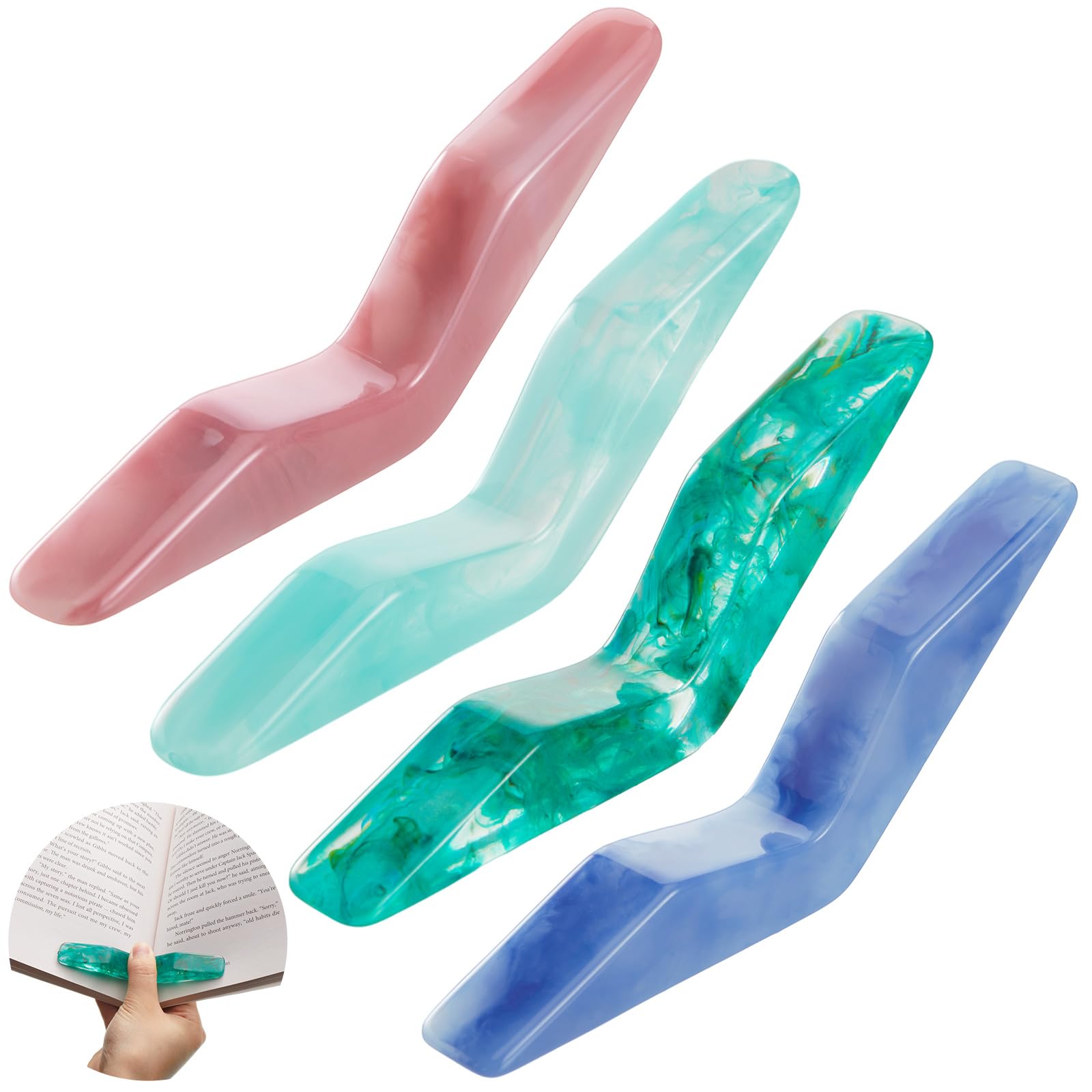 Amazon.com : 4 Pcs Book Page Holder Thumb Bookmark Finger Book Holder ...