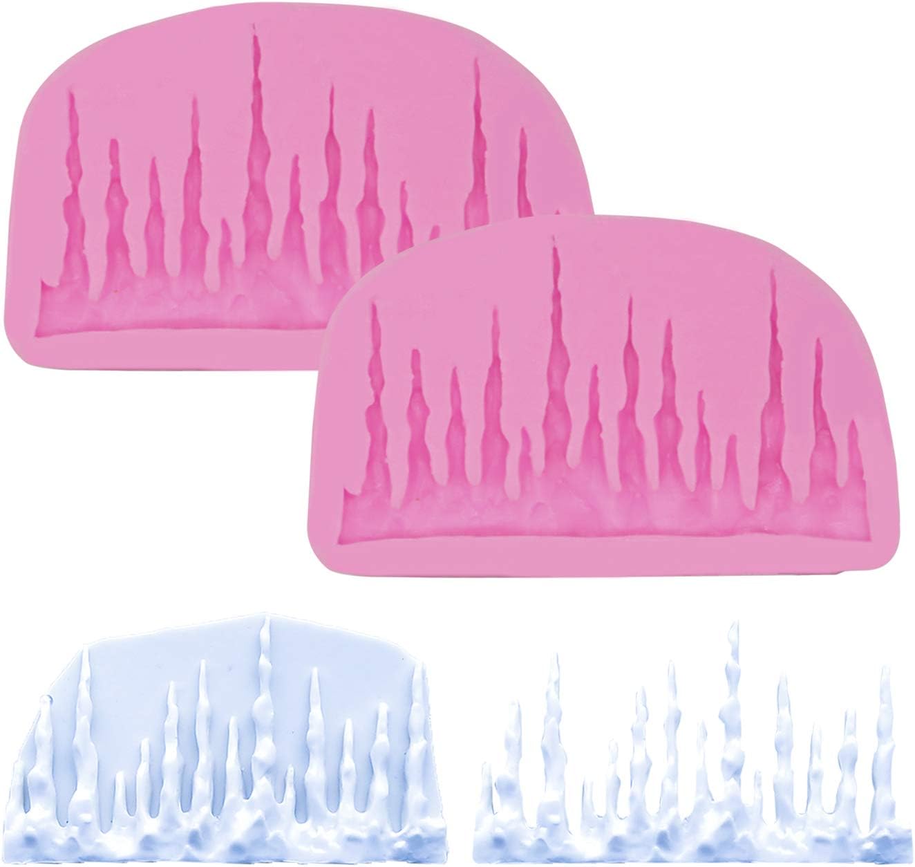 Amazon.com: Icicles Silicone Cake Border Molds, Creamy Icicle Melting ...