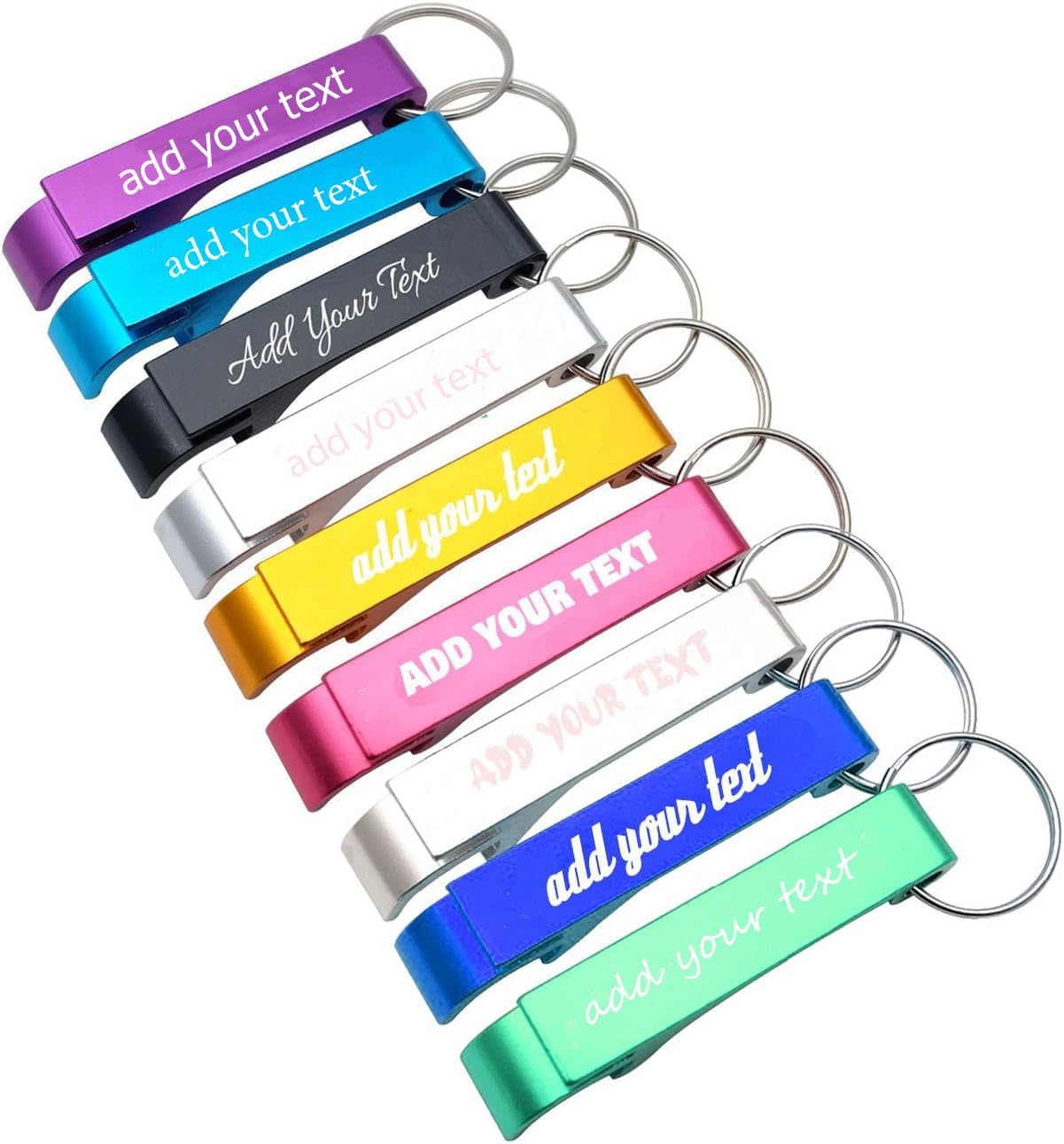 Amazon.com: 50 Personalized Bottle Opener Keychains Custom Aluminum ...