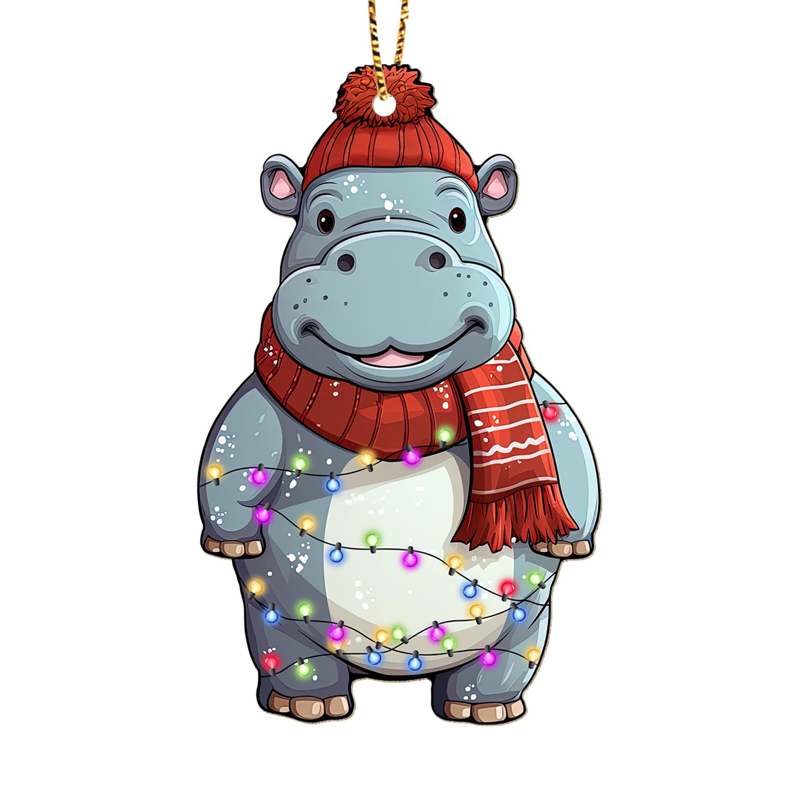 Hippo Ornament for Christmas Tree Decorations - Cute Hippopotamus ...