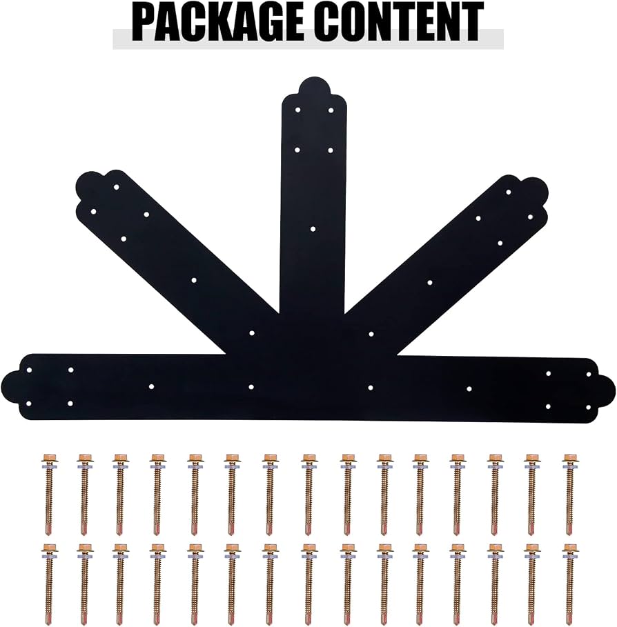 Wood Gable 24x13.5" Heavy Duty Gable Plate - Black Powder Coated ...