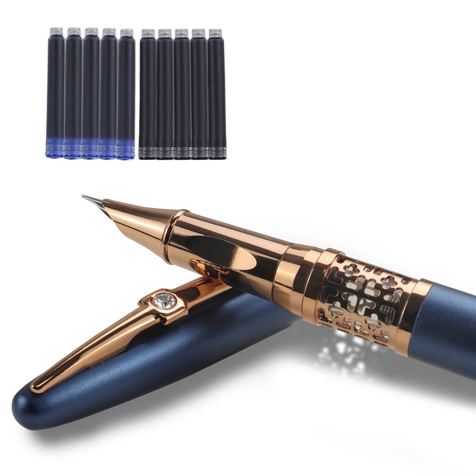 Amazon.com : YUNCHUN Refillable Fountain Pen Fine Nib, Fancy Ink Pen ...