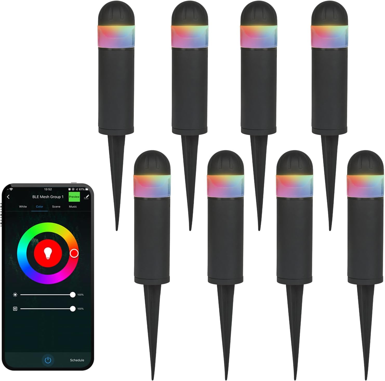 MULANDI LED Landscape Bollard Pathway Light, 2W, DC 12V Low Voltage ...