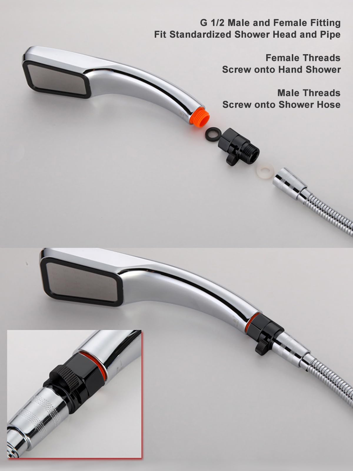 Handheld Shower Valve Shower Head Flow Control Valve - ABS Plastic ...