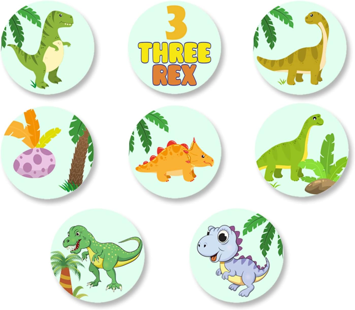 Amazon.com: Three 3 Rex Dinosaurs Labels Stickers Tyrannosaurus Rex T ...