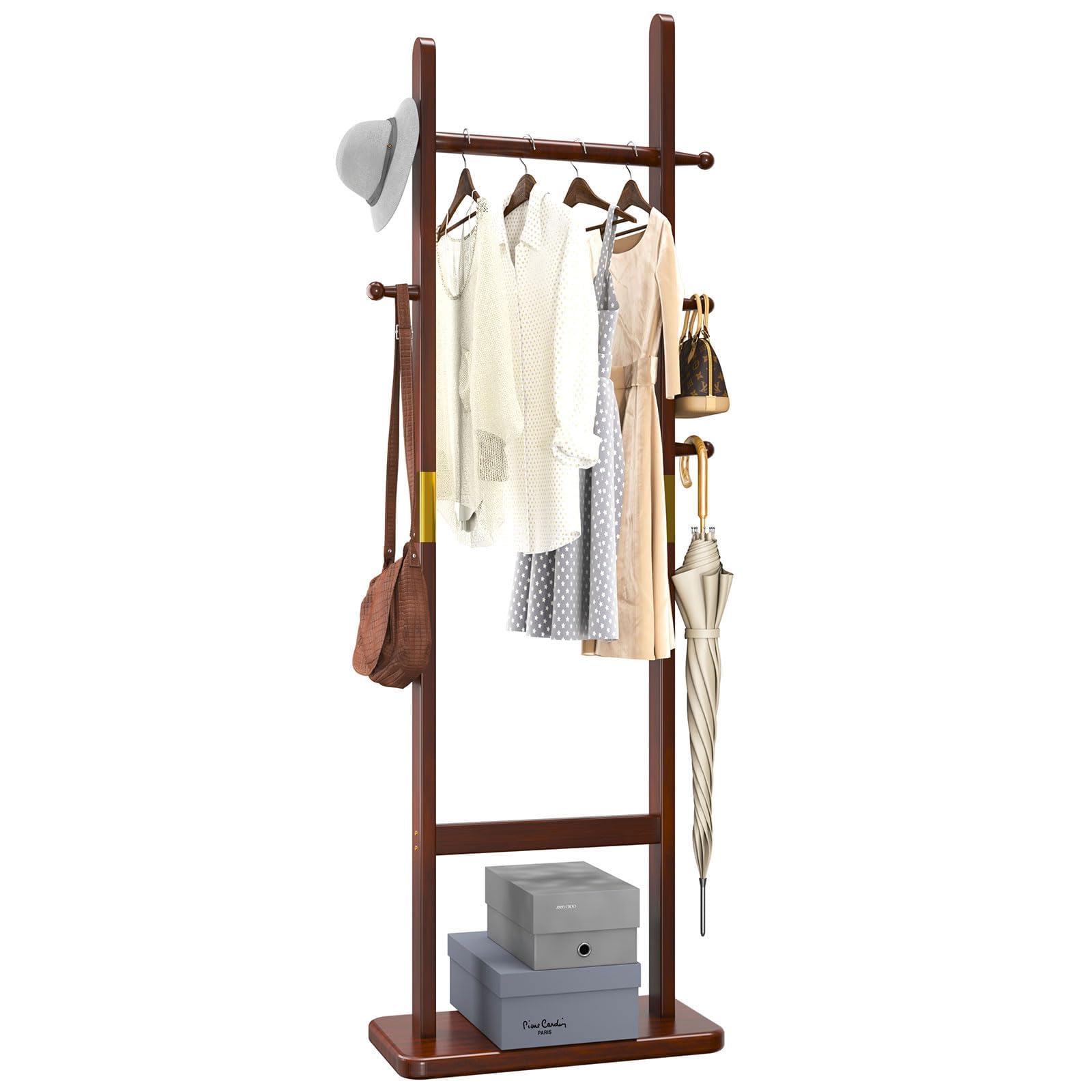 Aibiju Free Standing Coat Rack 180cm Stand with Rectangle Base with 5 ...