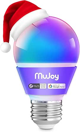 mujoy Smart Light Bulbs (Matter Over Thread), LED Color Changing Light ...