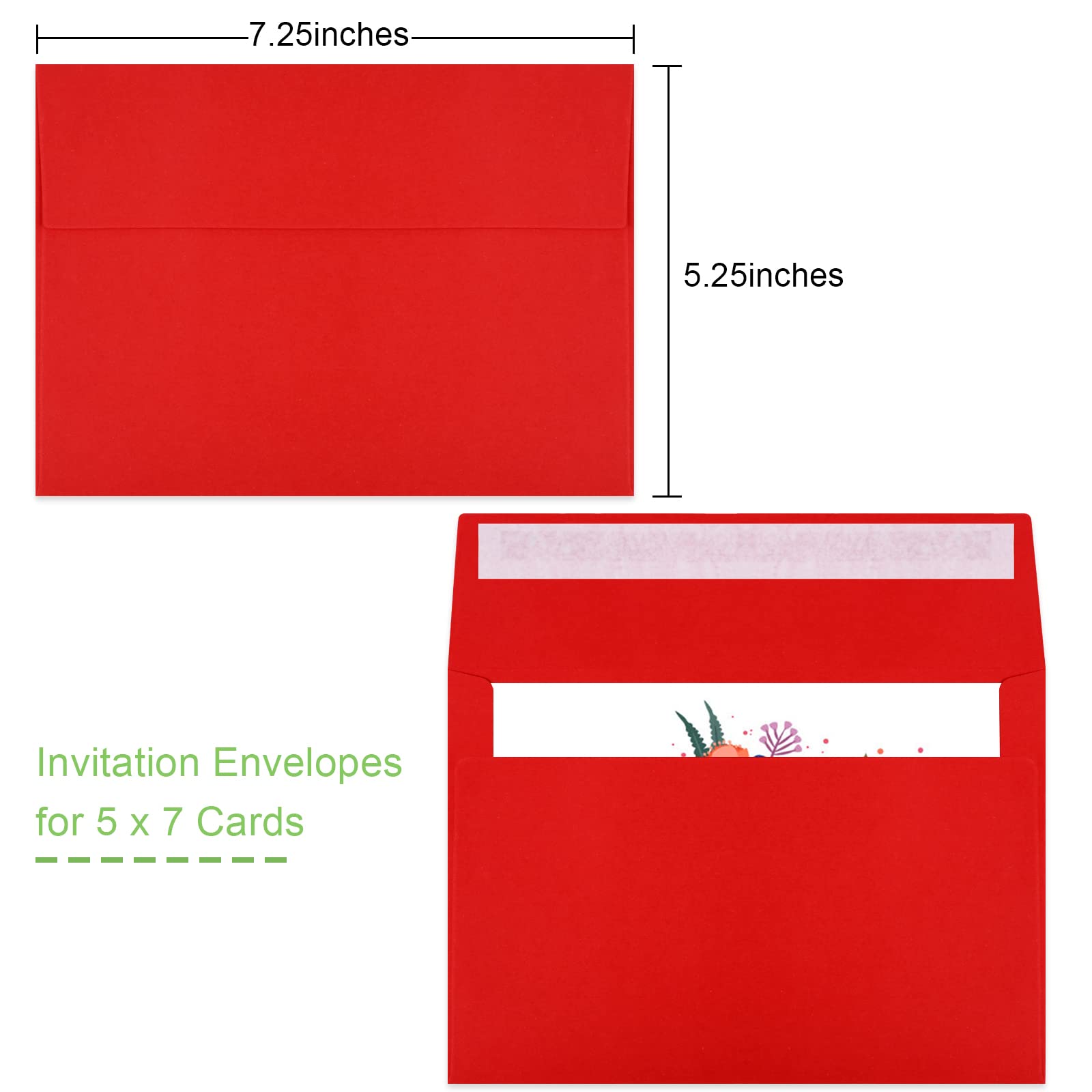 Snapklik.com : 50 Packs 5x7 Envelopes, A7 5x7 Envelopes For Invitations ...