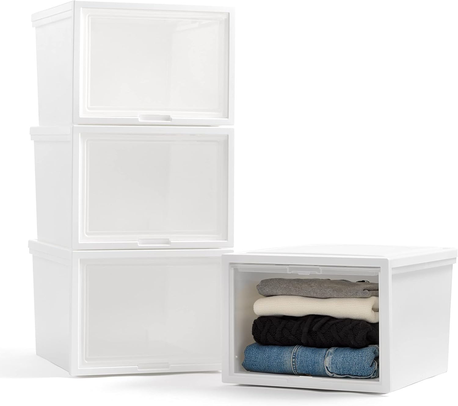 Amazon.com: IRIS USA 4 Pack 42 Qt. Large Stackable Storage System for ...