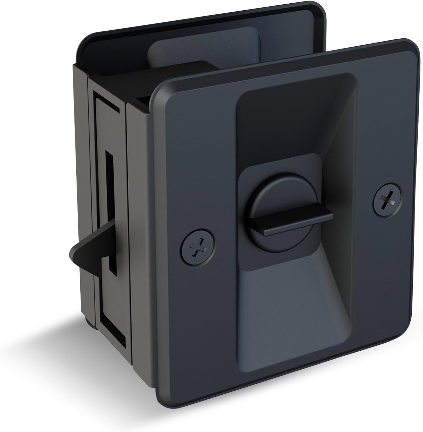 Designers Impressions Matte Black Pocket Door Privacy Lock : 53850 ...