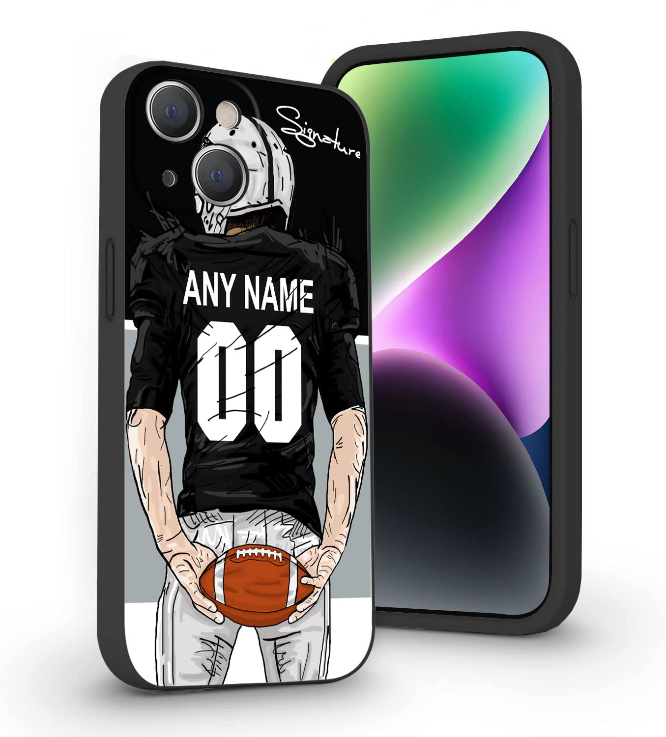 Amazon.com: VNGDA Custom Name & Number Football Case for iPhone 16 15 ...