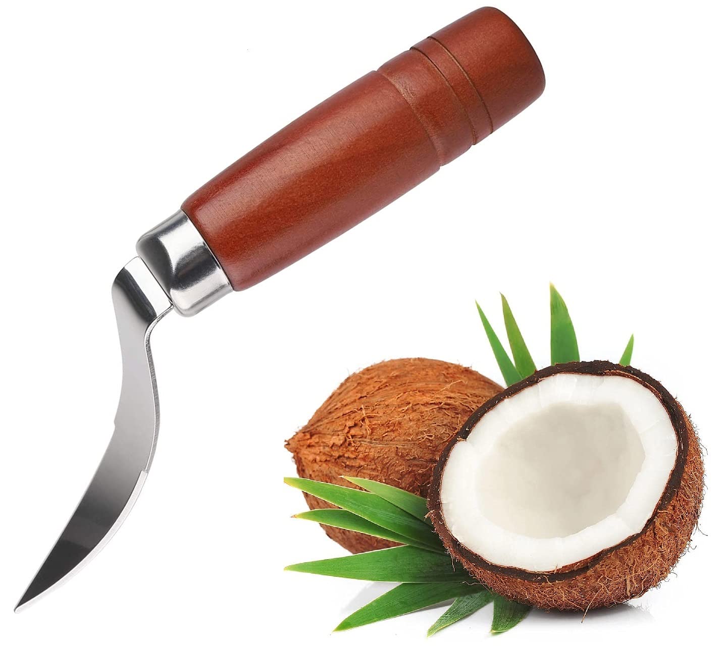 EzLife Coconut Tool Coconut Shell Remover Durable Wooden Handle ...