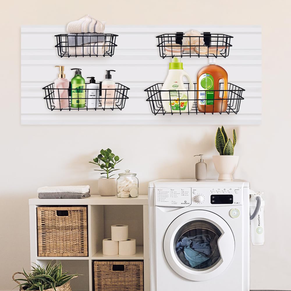 Garage Organization Baskets 4-Piece Metal Slatwall Basket Set ...