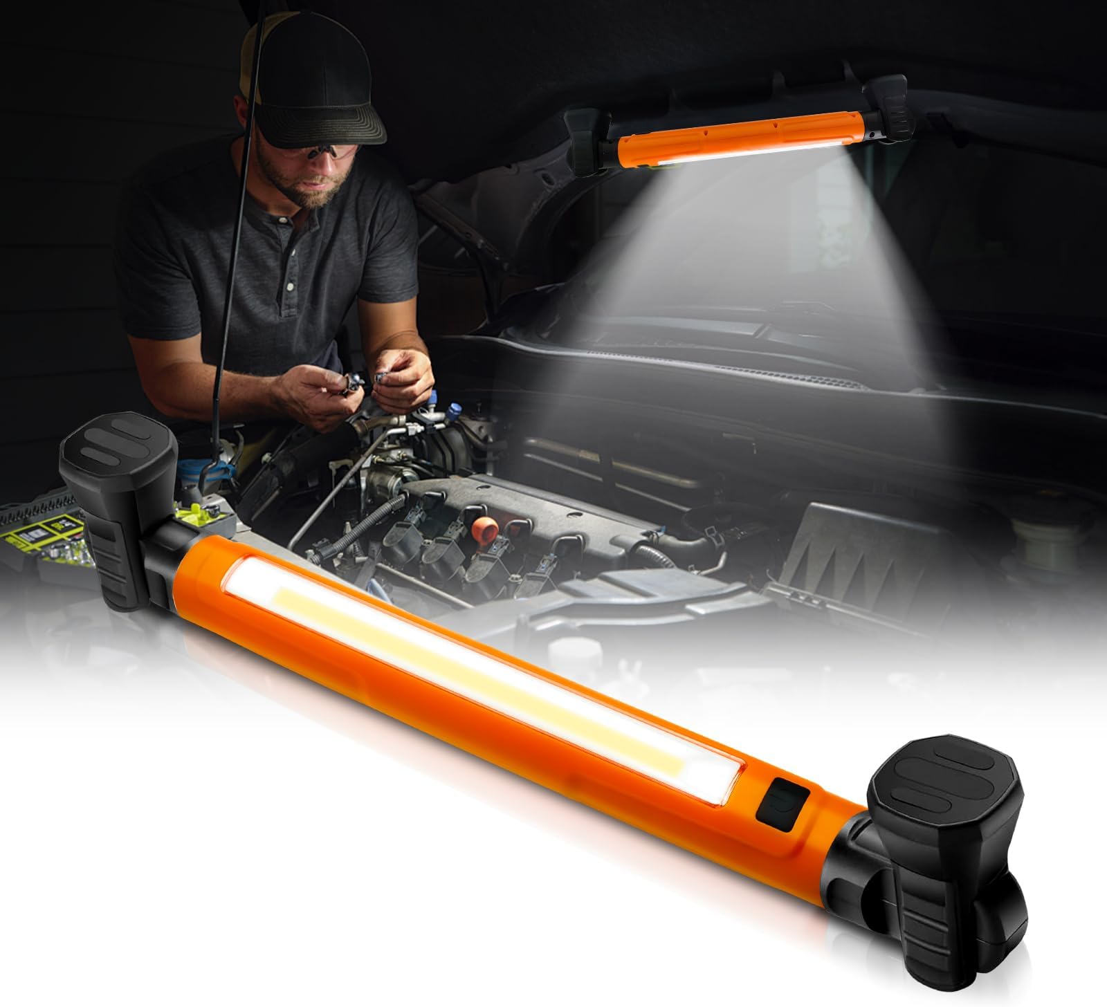 DIKHEE Portable 3000LM LED Work Light, Rechargeable Magnetic Underhood ...