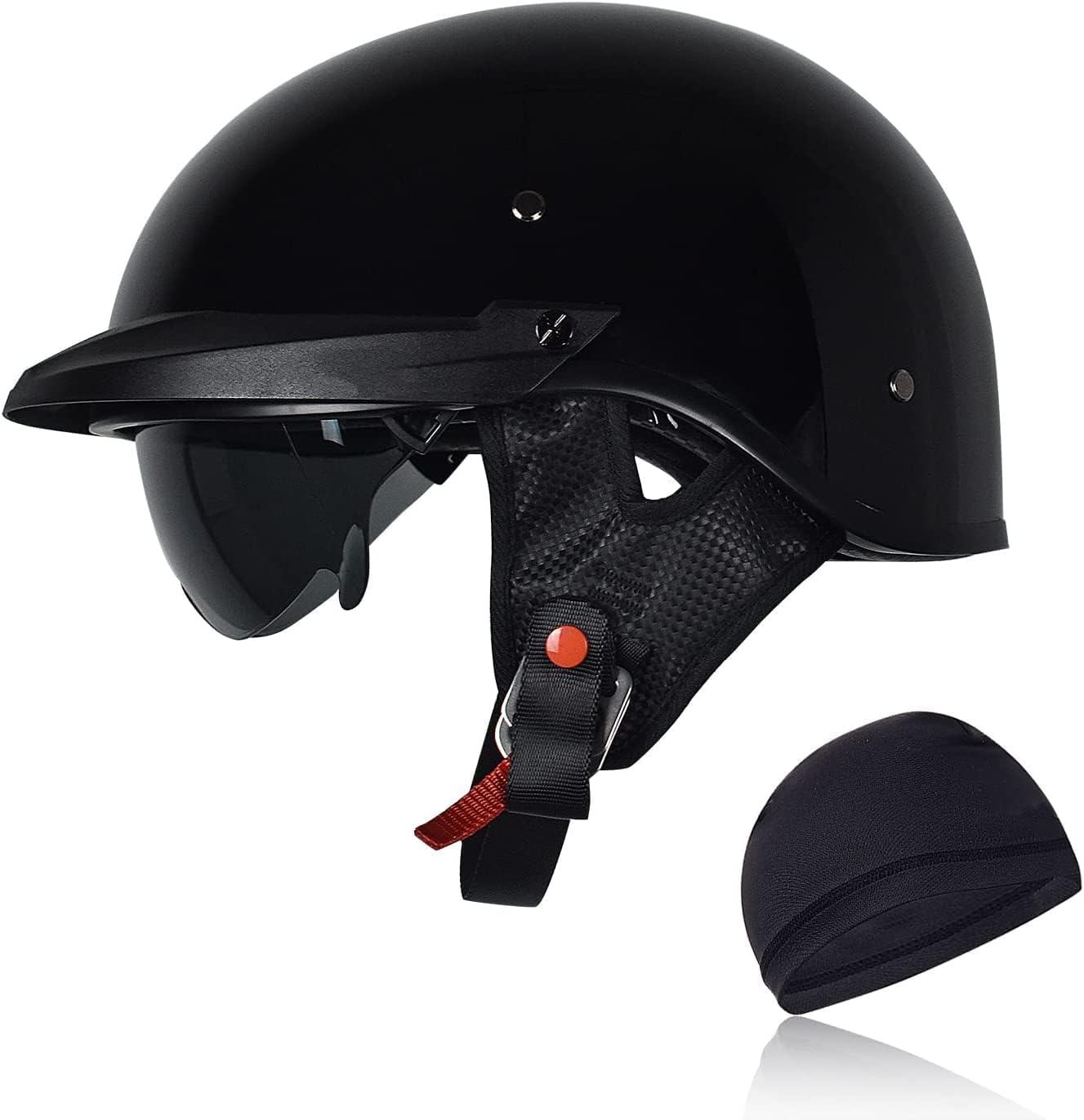 Amazon.com: GLHalfM Motorcycle Half Helmet Men Women with Sunshield ...