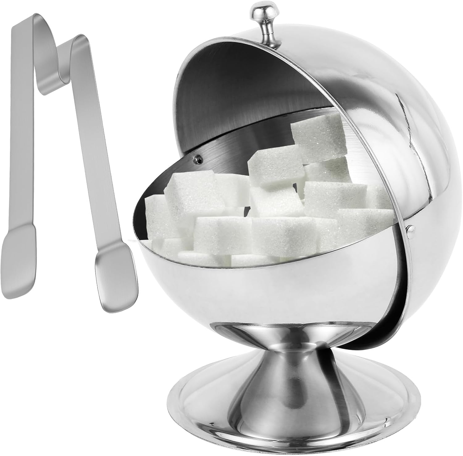 Amazon.com | IFOKAMOG Stainless Steel Sugar Bowl with Roll Top ...