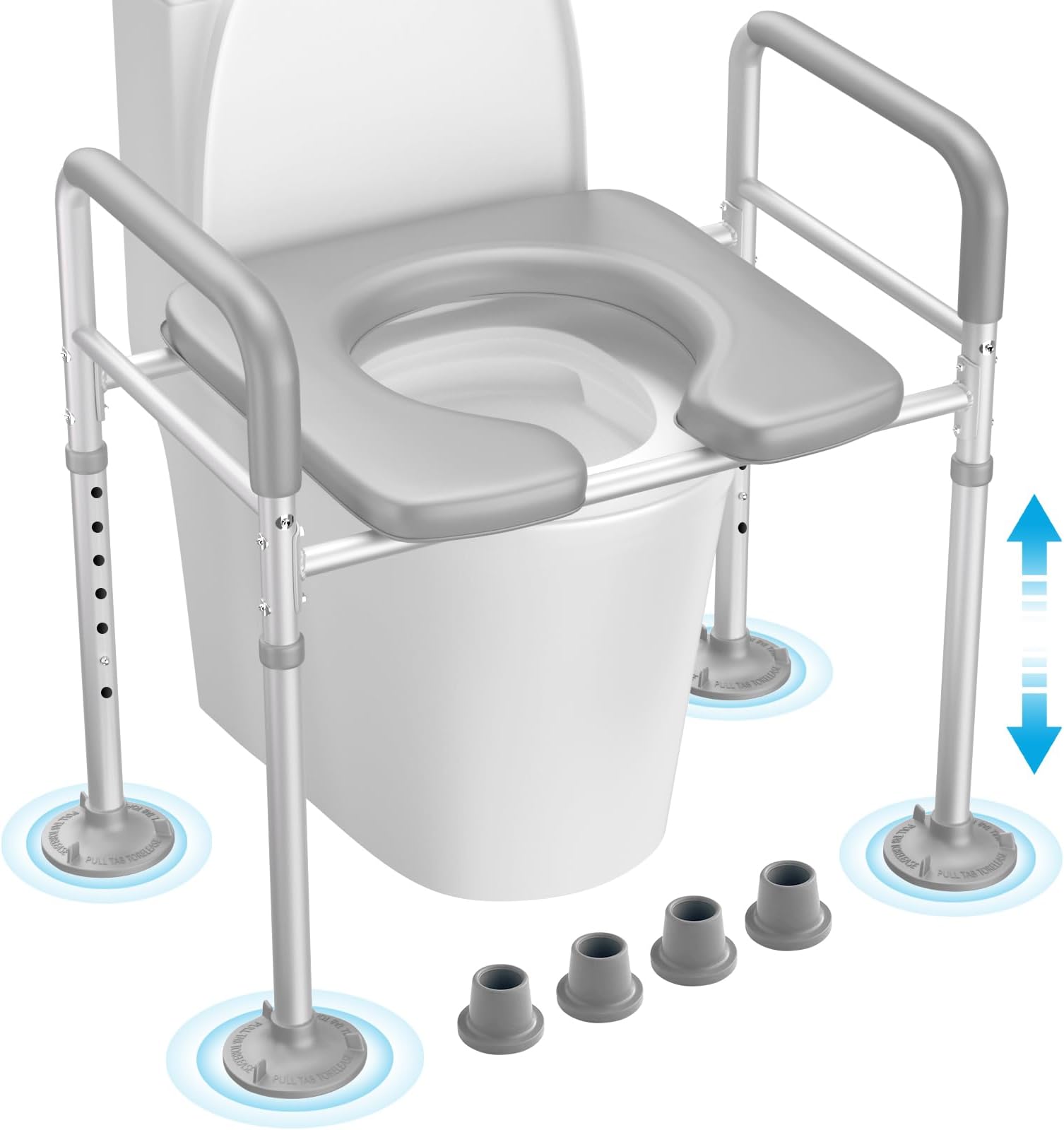 Amazon.com: Raised Toilet Seat with Handles, 350lbs 7 Adjustable Height ...