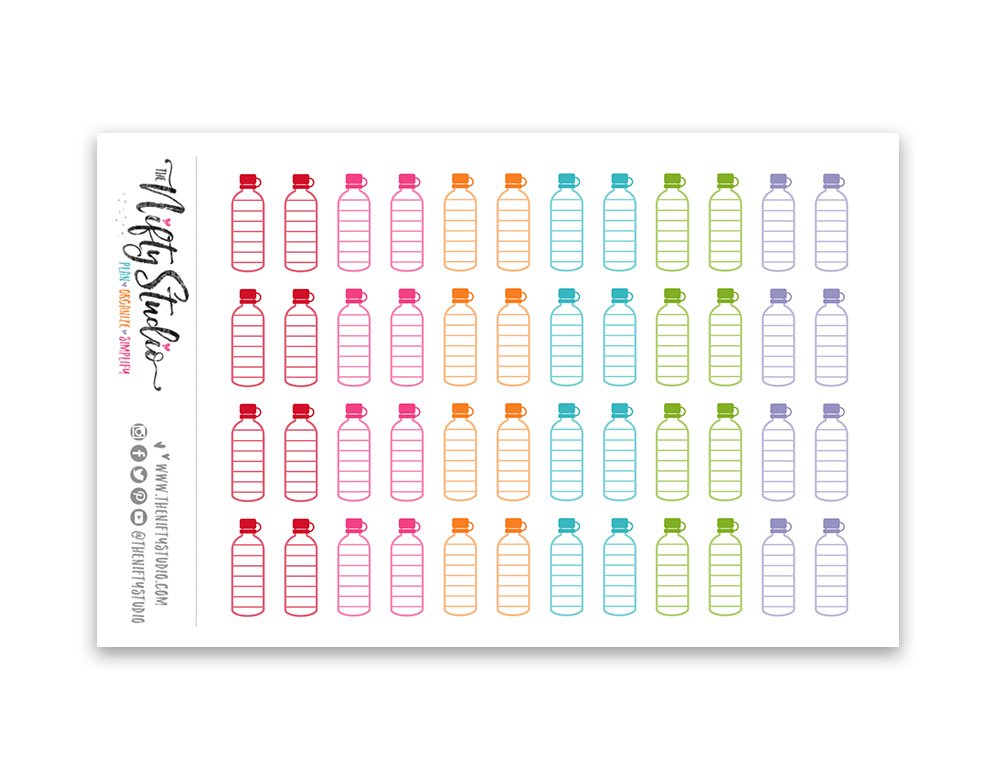 Amazon.com: Water Bottle Stickers | Hydrate, Water Tracking Planner ...
