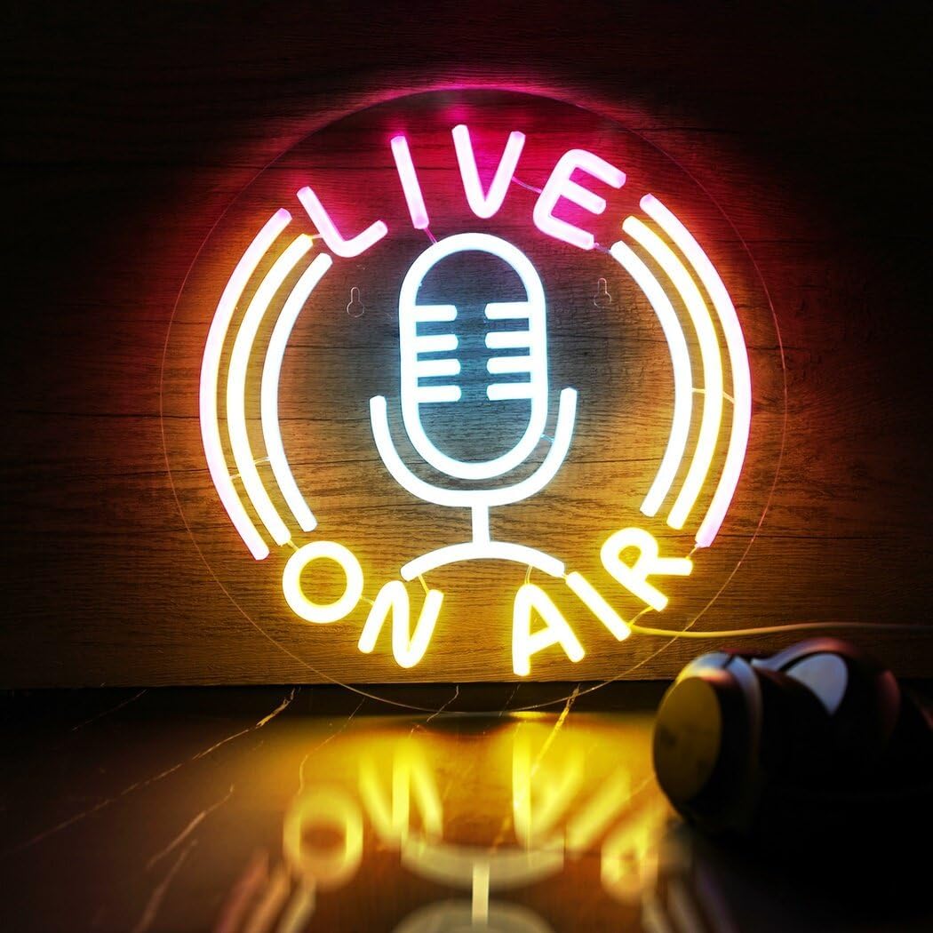 Amazon.com : Homaisson ON AIR Sign Light, Mic On Air Neon Sign, USB ...