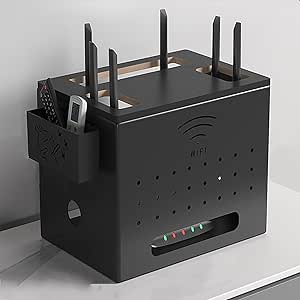 FQWYNMZ WiFi Router Desktop Storage Box, Power Router Fences Standing ...