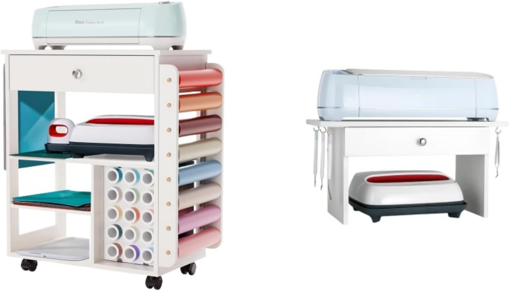 Amazon.com: Crafit Rolling Storage Cart and Desktop Storage Stand for ...