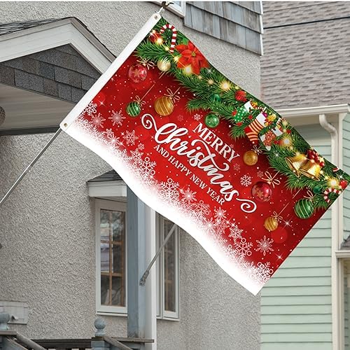 Amazon.com : Moukeren 3 x 5 ft Christmas Flag Merry Christmas Flag Xmas ...