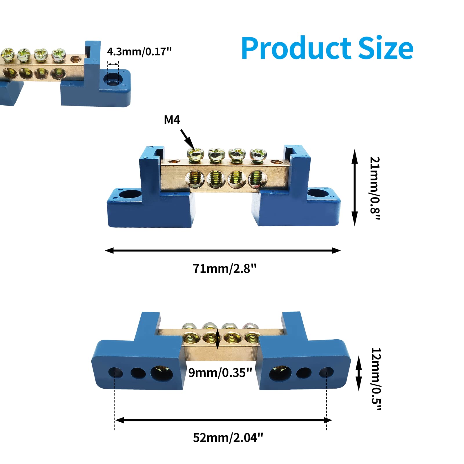 Snapklik.com : Unlorspy 5 PCS Brass Wire Screw Terminal 4 Positions ...