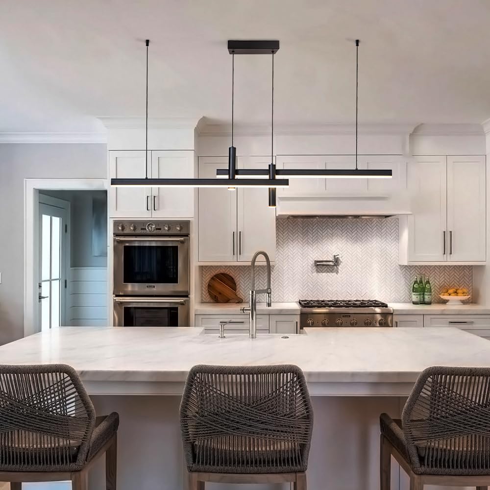 Lamparas De Techo Modernas Modern LED Linear Pendant Light With Dual ...