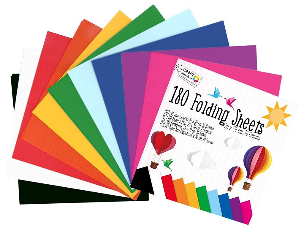 Buy Craft Sensations Colourful Origami Paper Craft Set 20 x 20 cm - 180 ...