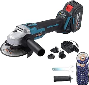 KATSU Tools FIT-BAT 21V/18V Brushless Cordless Angle Grinder with 4.0Ah ...