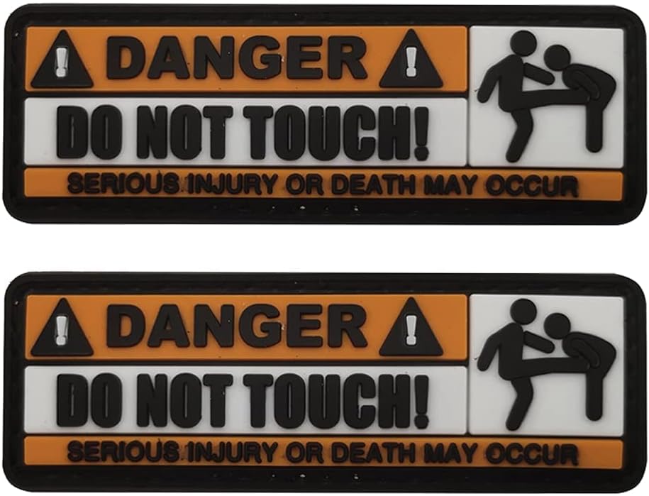 Amazon.com: 2 PCS AliPlus Danger Patches Do Not Touch Patch PVC Patches ...